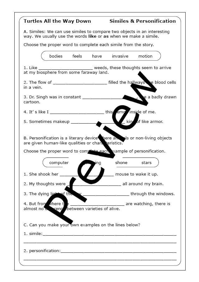 John Green "Turtles All the Way Down" worksheets - Made By Teachers