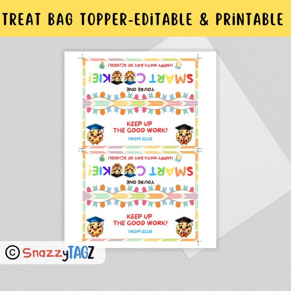 100 Days of School Treat Bag Topper Printable | One Smart Cookie Gift ...