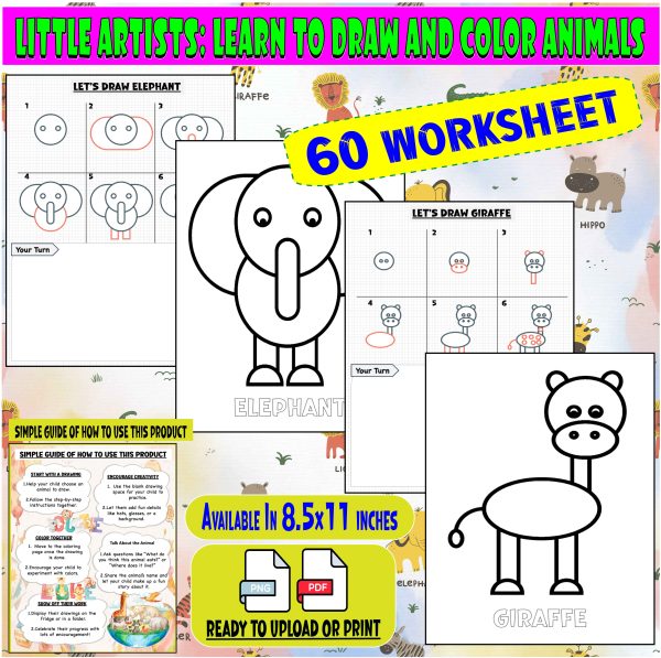 Little Artists: Learn to Draw and Color Animals . | Made By Teachers