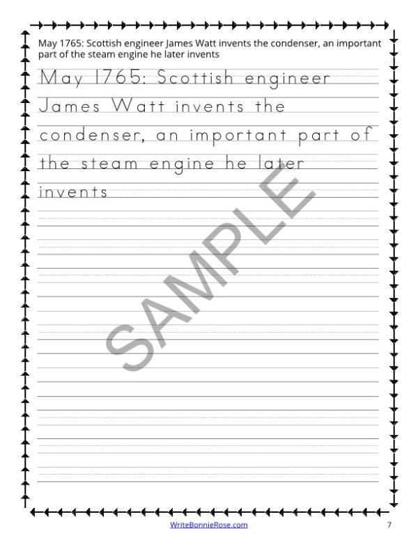 Timeline of the Industrial Revolution Chronological Copywork - Print ...