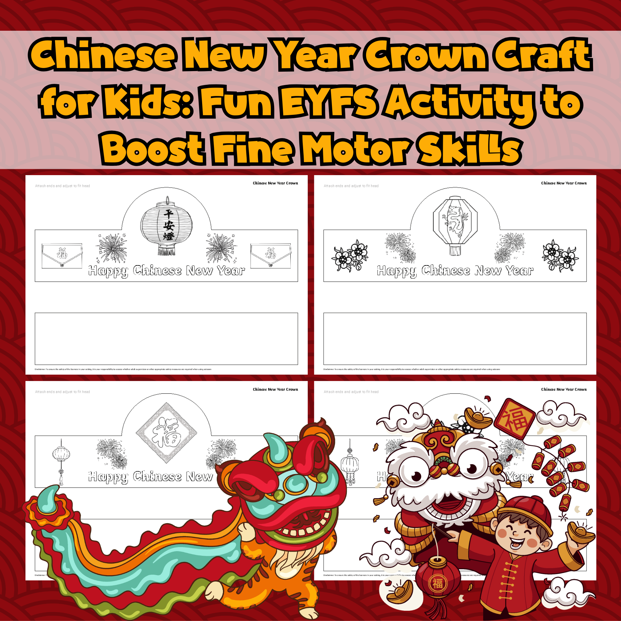 Chinese New Year Pencil Control Worksheets: Fun Fine-Motor Practice for ...