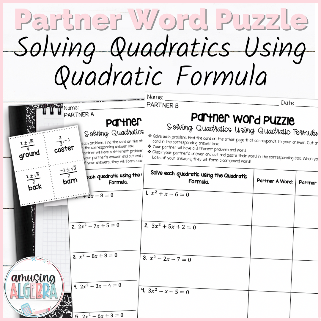 Factoring Quadratics When a=1 Clue Mini Mystery Activity | Made By Teachers