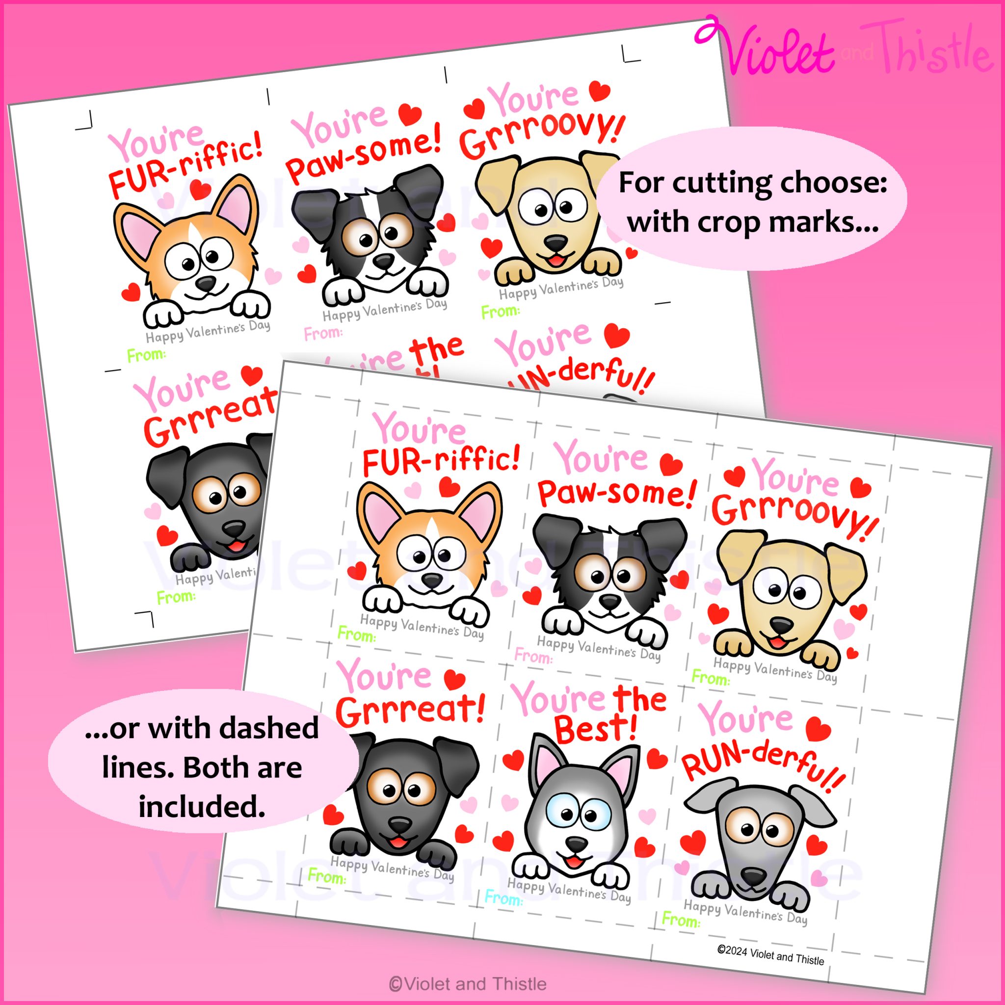 Valentine Day Cards Printable From Teacher to Students Dogs Classroom ...