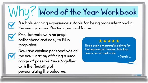 Word of the Year Activities Just One Word New Years Resolution Vision ...