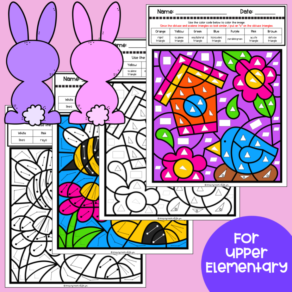 Spring Math Coloring Worksheets 5th Grade Color By Code Early Finishers ...