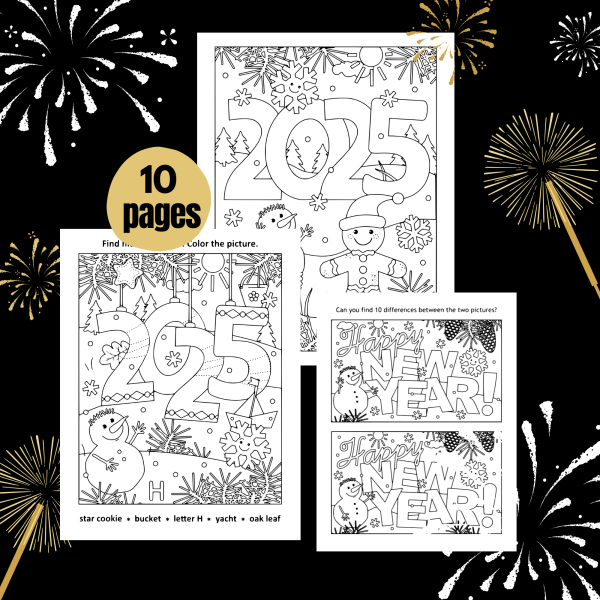 Holiday Coloring Pages, Christmas Activities for Kids, New Year ...