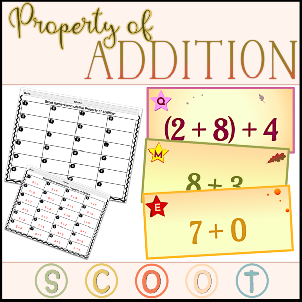 Fall Associative Commutative Identity Property of Addition Scoot Game k ...