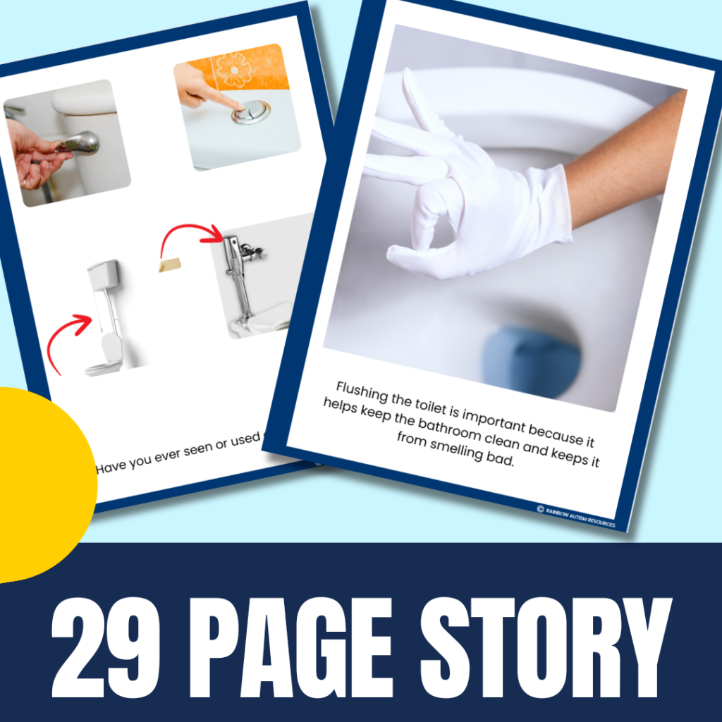 Editable Fear of Flushing Toilet Training Autism Social Story for Potty ...