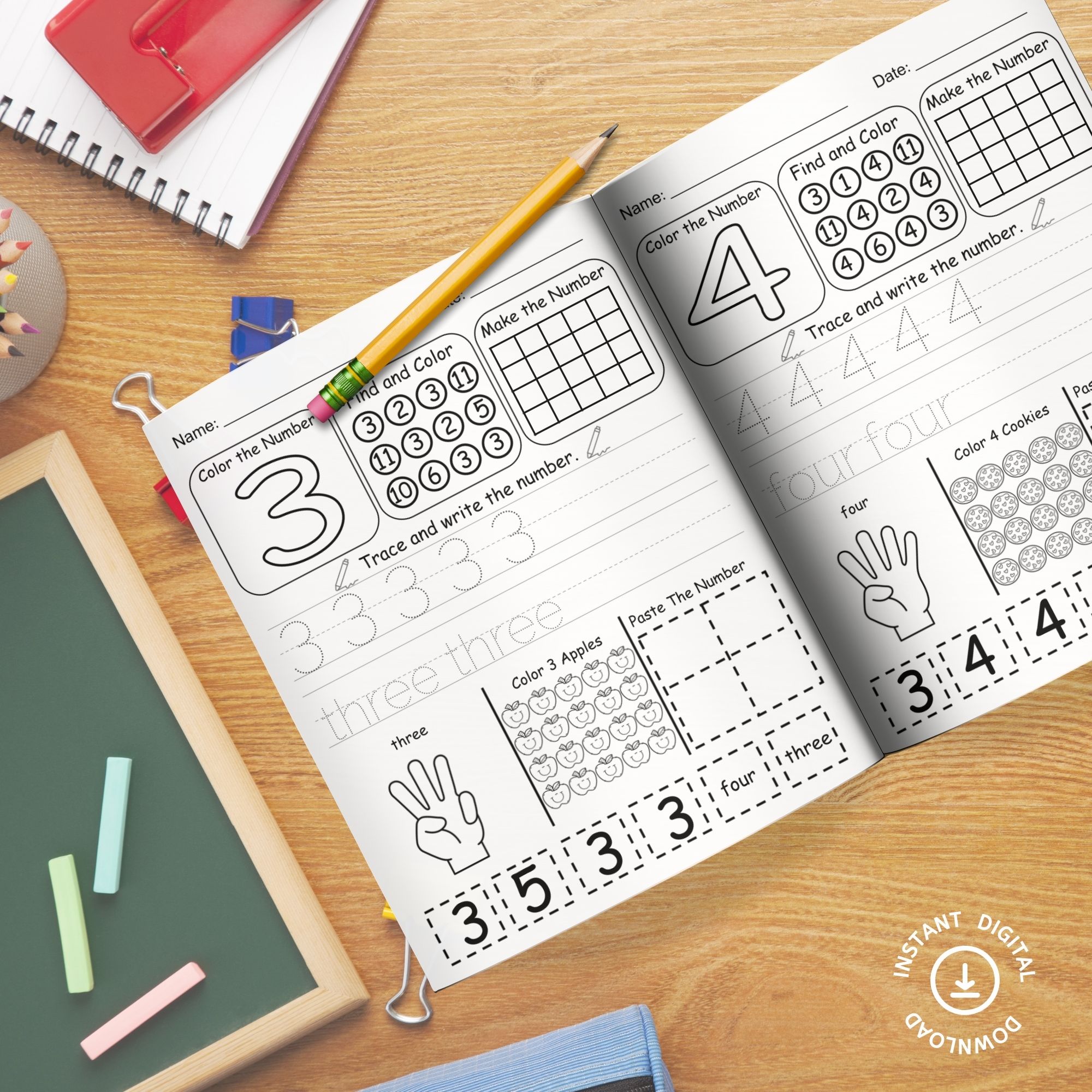 Number Recognition Worksheets, Numbers 1-20 Math Activities, Printable ...