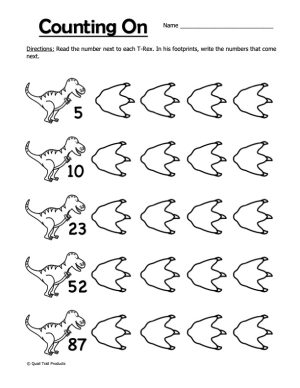 Grade 1 MATH Worksheets | Dinosaur Theme - Made By Teachers