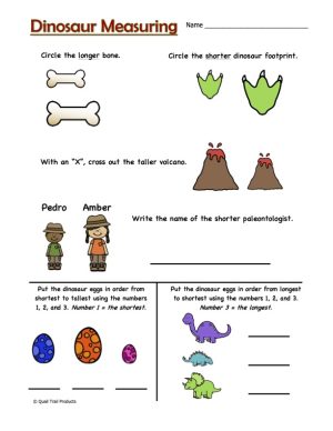 Grade 1 MATH Worksheets | Dinosaur Theme - Made By Teachers