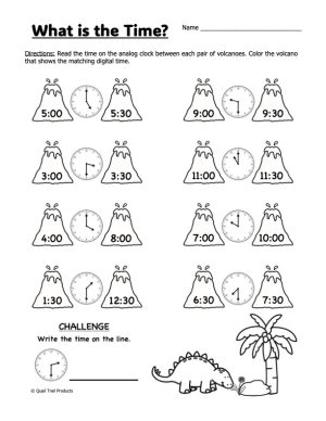 Grade 1 MATH Worksheets | Dinosaur Theme - Made By Teachers