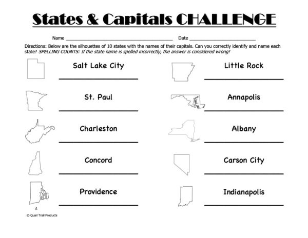 U.S. States and Capitals Worksheets and Task Cards | Made By Teachers