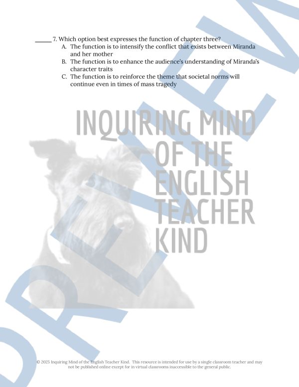 Life As We Knew It Chapter 3 Close Reading Inference Worksheet and ...
