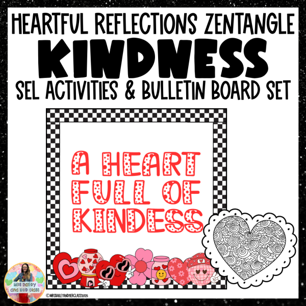 February Zentangle Hearts: SEL Coloring, Writing Prompts & Kindness ...