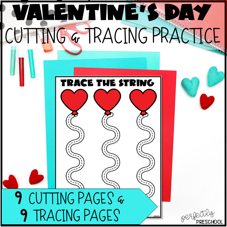 Valentine's Day Prewriting Skills Fine Motor Practice for Preschool and ...