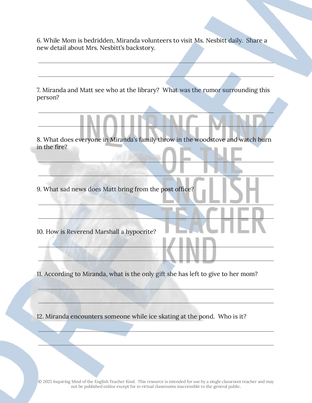 Life As We Knew It Chapters 11 through 14 Quizzes and Inference ...