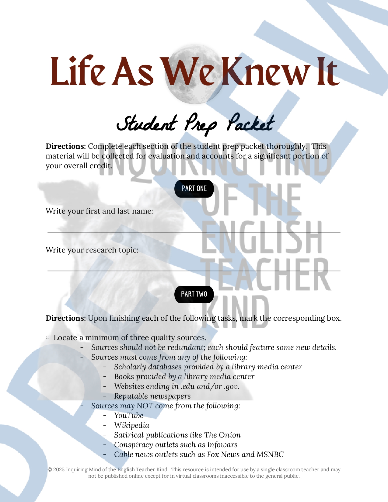 Life As We Knew It by Susan Beth Pfeffer Research Project - Made By ...