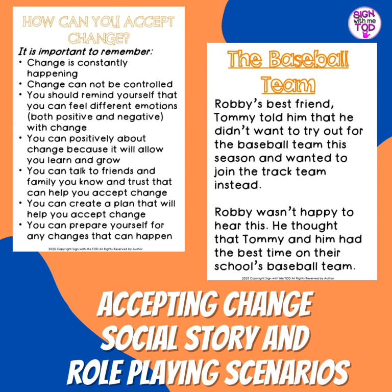 Accepting Change Social Story and Role-Playing Scenarios - Made By Teachers