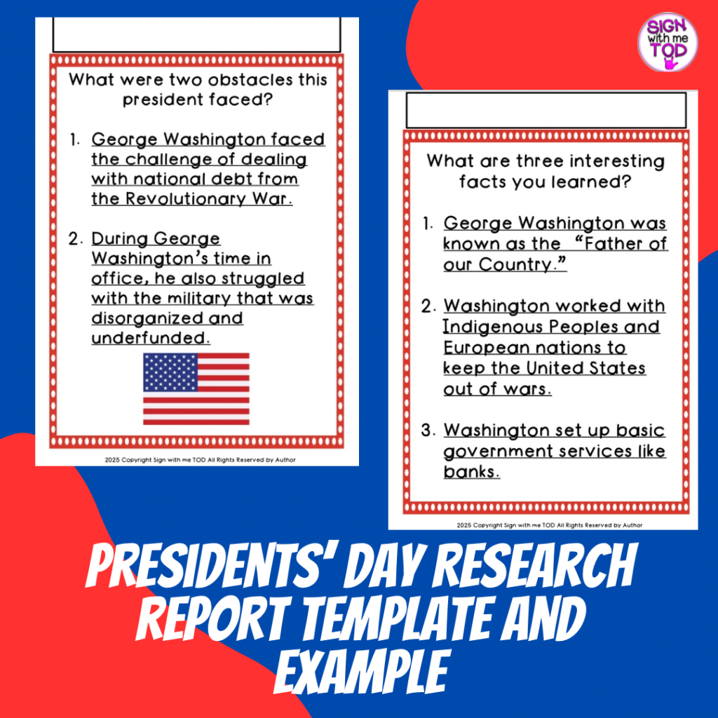 Presidents' Day Research Report Template and Example | Made By Teachers
