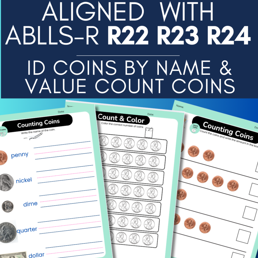 Money Worksheets ID Coins by Name & Value Count Coins Aligned with ...