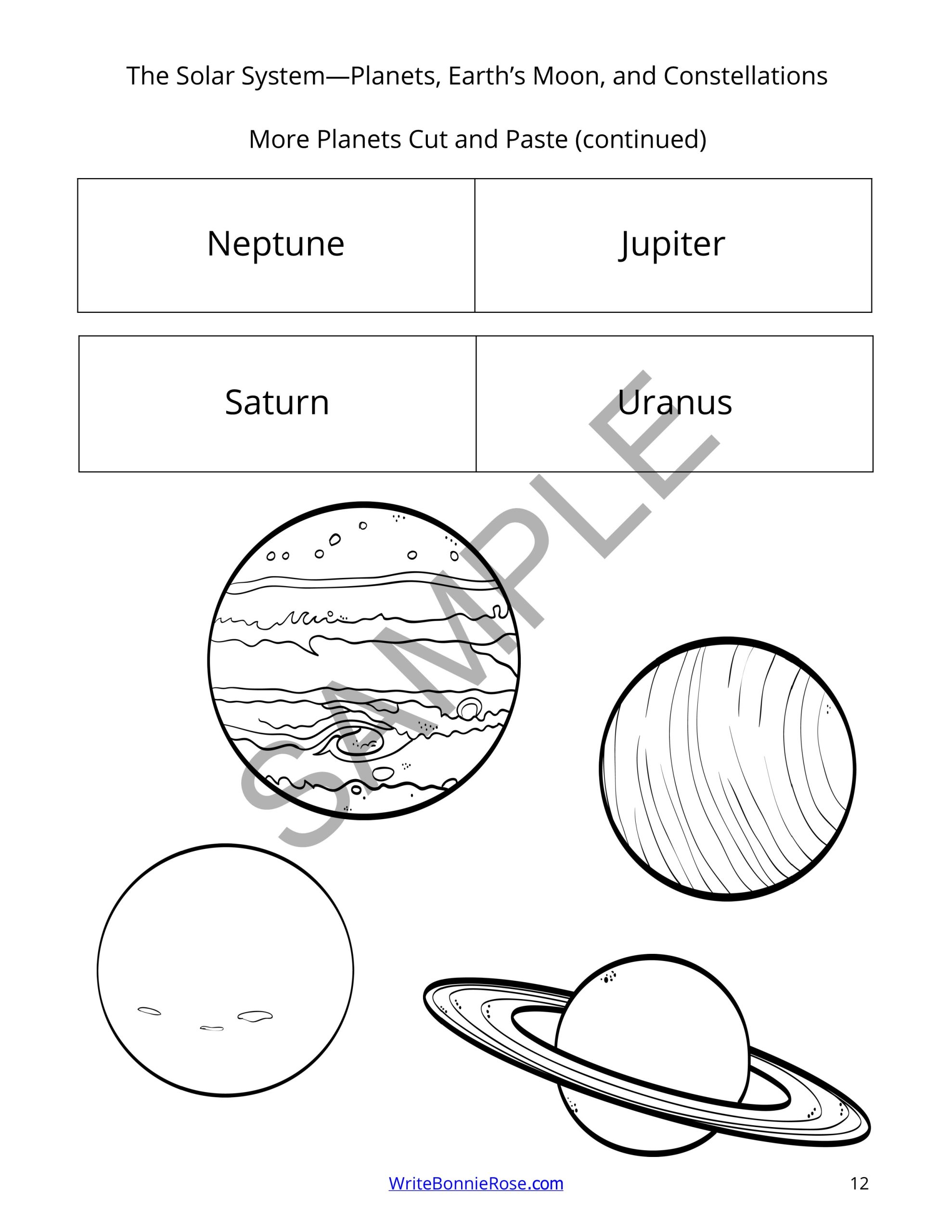 The Solar System: Planets, Earth's Moon & Constellations Activities ...