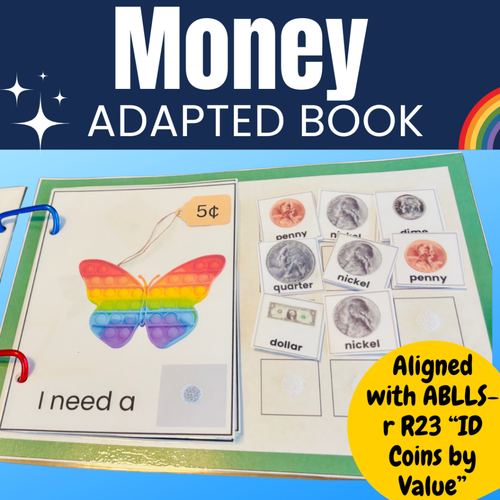 Coin Identification Money Adapted Book Aligned w ABLLS-r R23 ID Coins ...