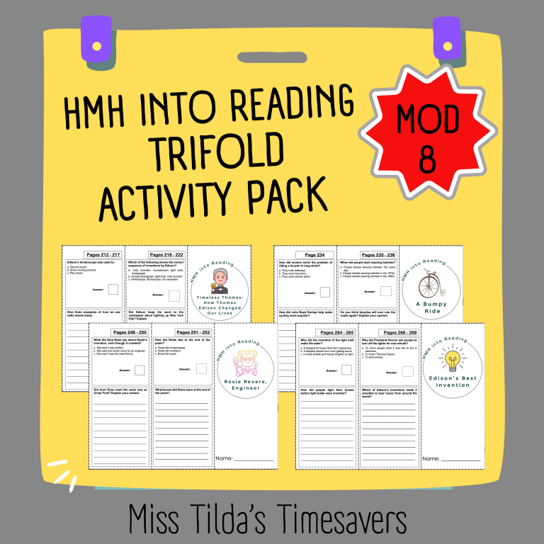 Grade 3 HMH into Reading Module 8: Question and Answer Trifolds Bundle ...