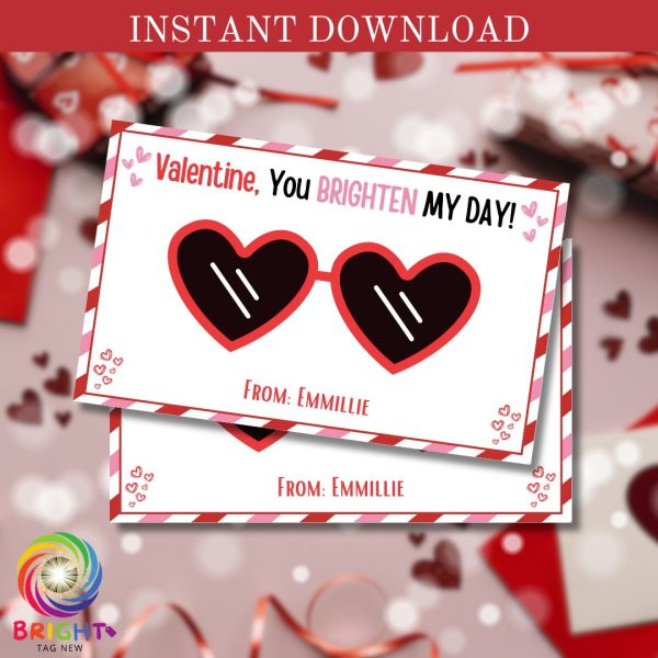 Printable Valentine’s Day Sunglasses Gift Tag | Instant Download | Made ...
