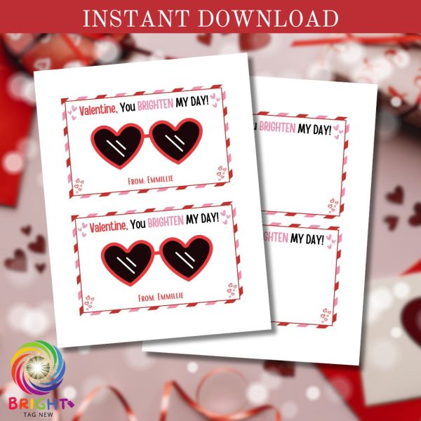 Printable Valentine’s Day Sunglasses Gift Tag | Instant Download | Made ...