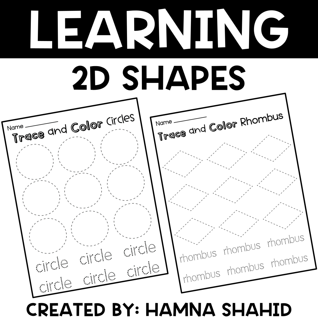 Tracing & Coloring Shapes | Preschool & Kindergarten Math Activities ...