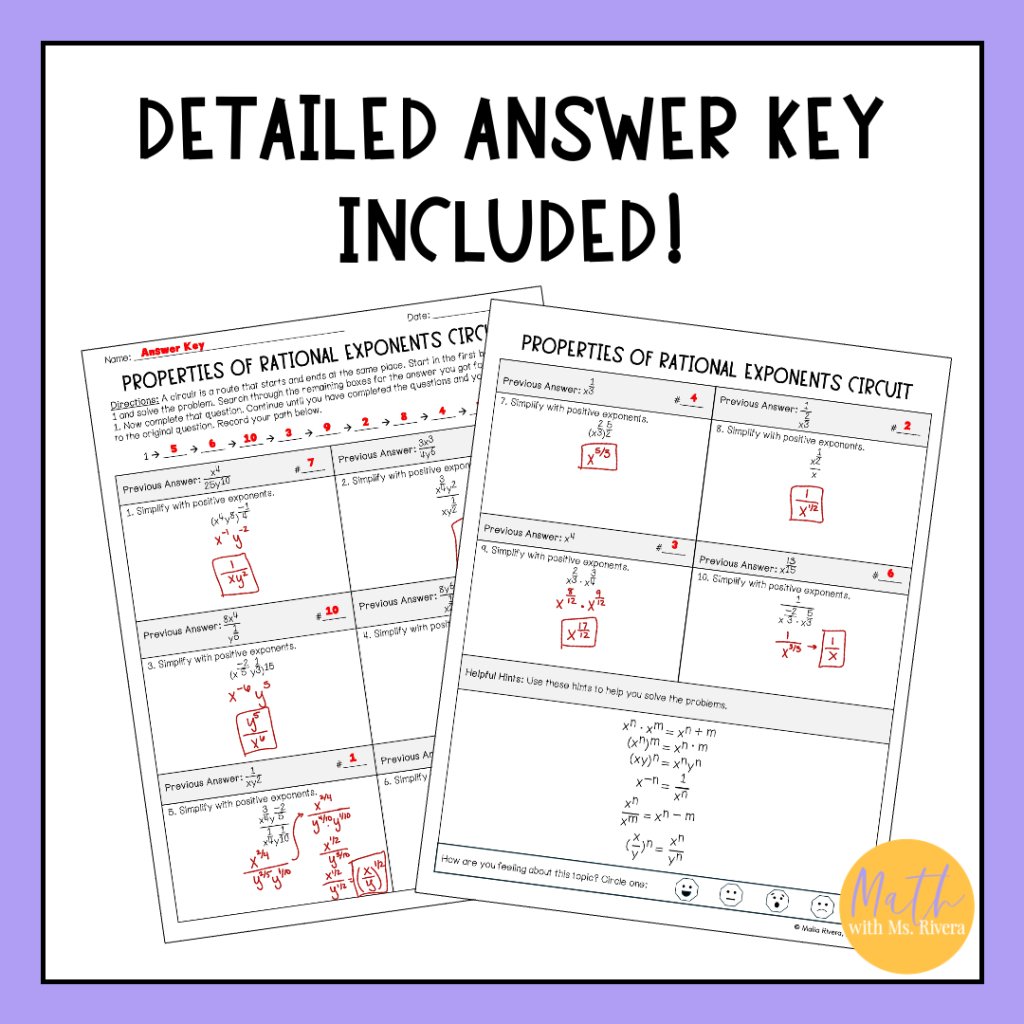 Properties of Rational Exponents | Made By Teachers