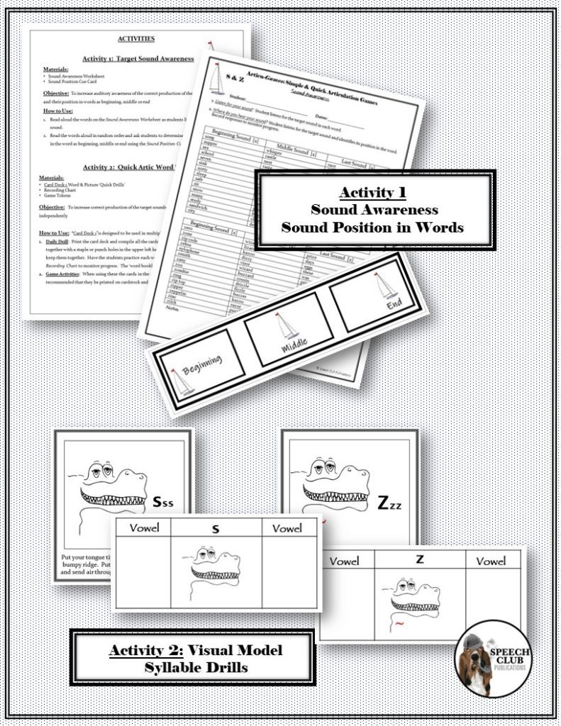 Articulation Kit for S/Z - Assessment and Intervention Activities ...
