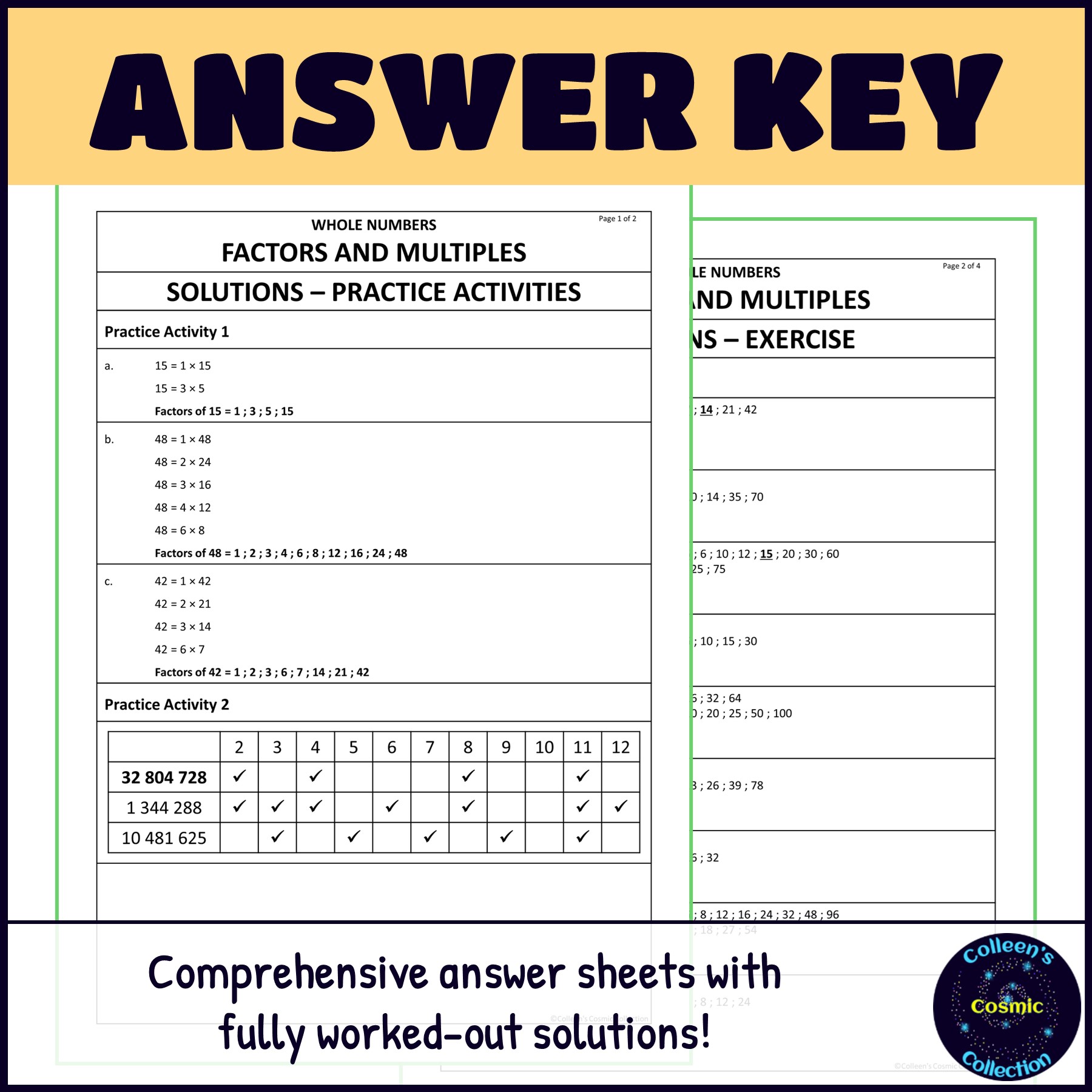 Factors and Multiples FREEBIE - Grade 8 Maths Term 1 Lesson 1 CAPS ...
