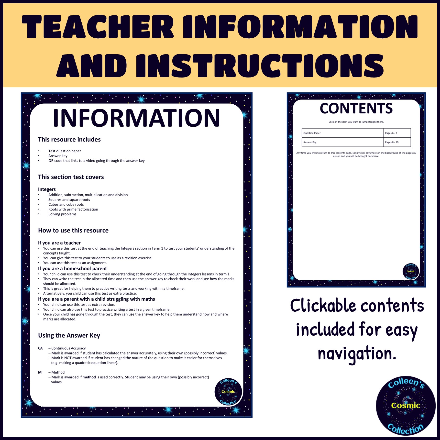 Integers Test - Grade 8 Maths Term 1 Section Test 2 CAPS | Made By Teachers