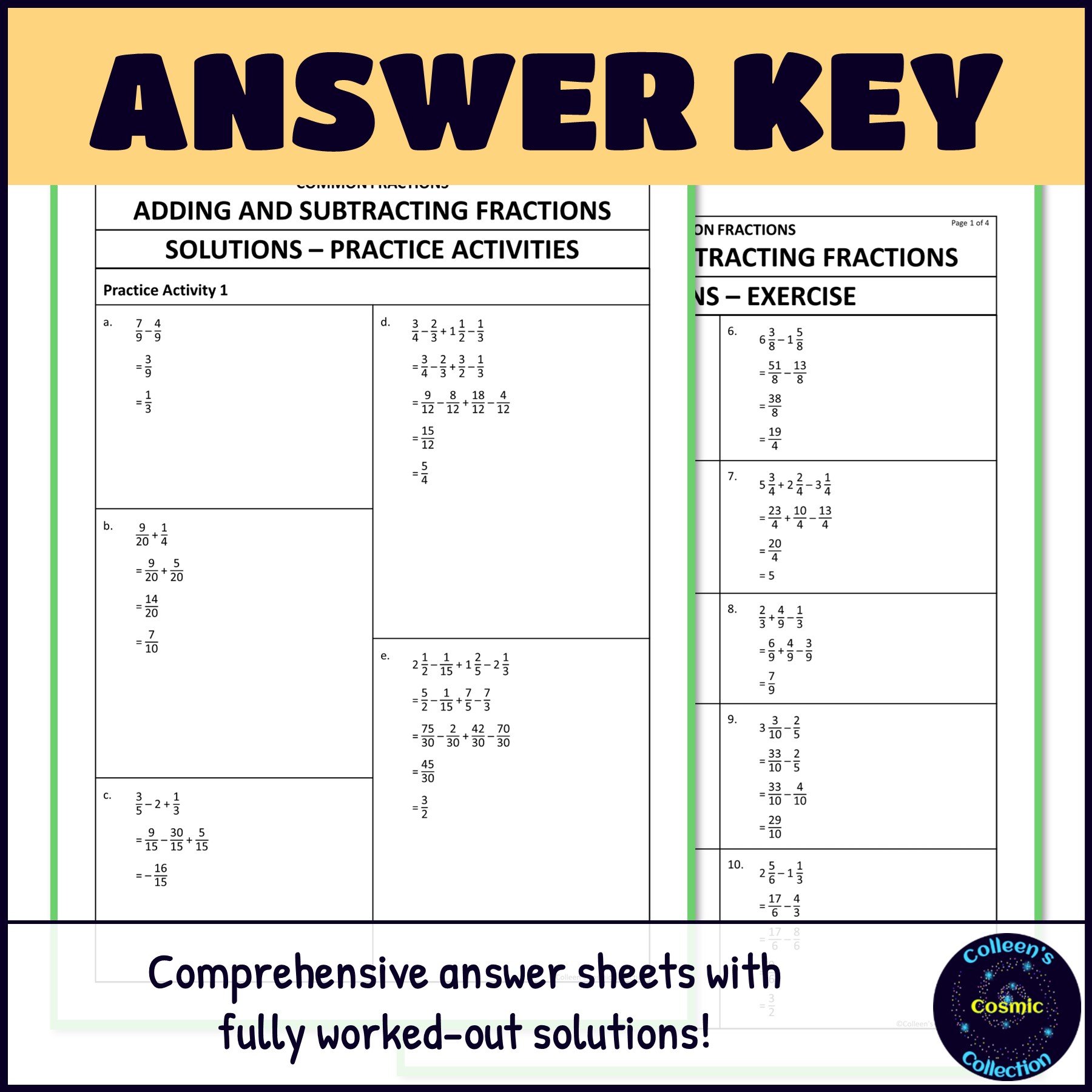 Adding and Subtracting Common Fractions - Grade 8 Maths Term 3 Lesson 3 ...