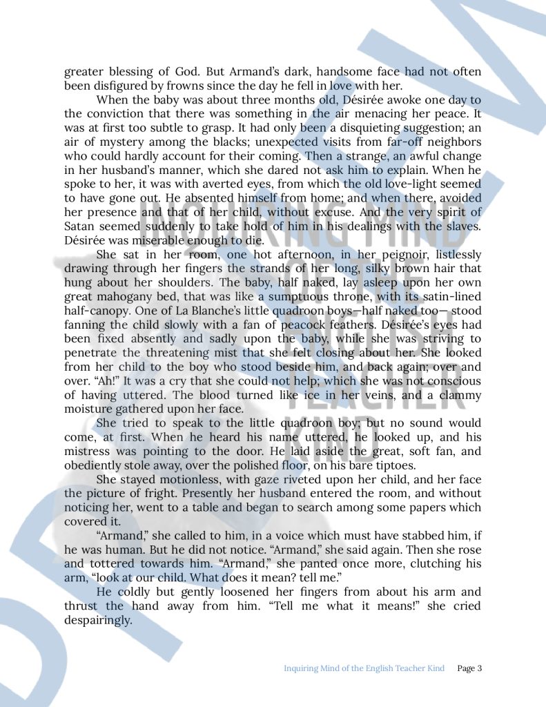 "Desiree's Baby" by Kate Chopin Vocabulary Games and Activities | Made ...