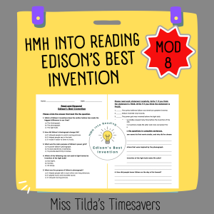 Edison's Best Invention - Grade 3 HMH into Reading - Made By Teachers