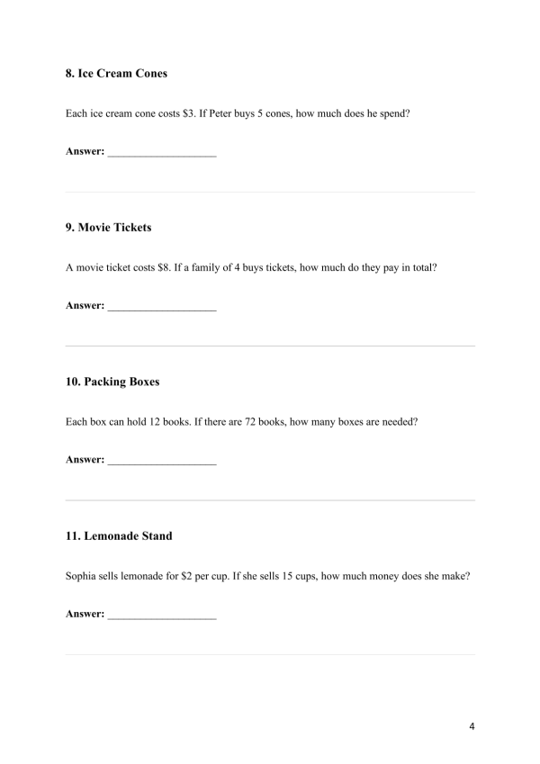 Math Practice Worksheet Bundle: Book 5 - Word Problems | Made By Teachers