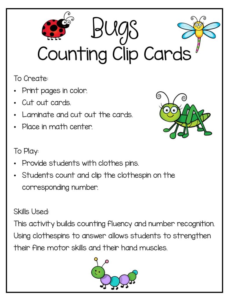Bugs Counting Clipcards | Made By Teachers