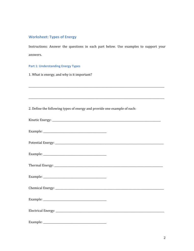 Science Practice Worksheet Bundle: Types of Energy (Book 5) | Made By ...