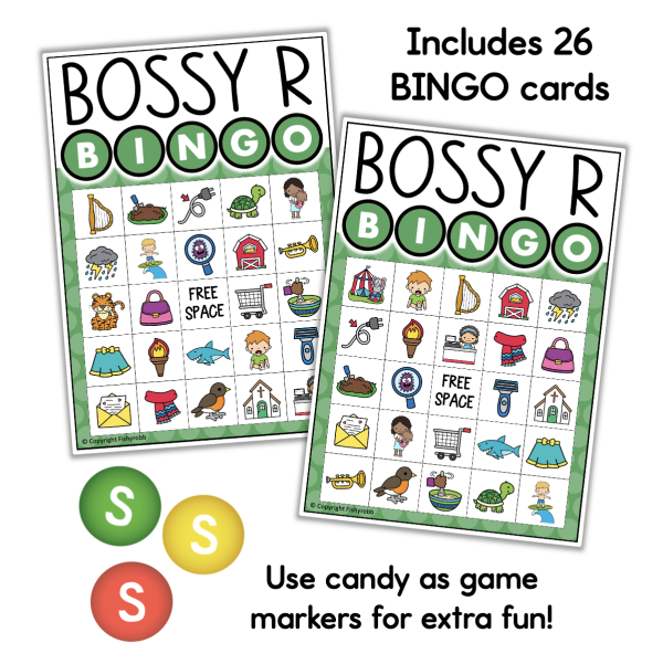 R Controlled Vowels Bingo Game Fun Phonics Review AR ER IR OR UR Bossy ...