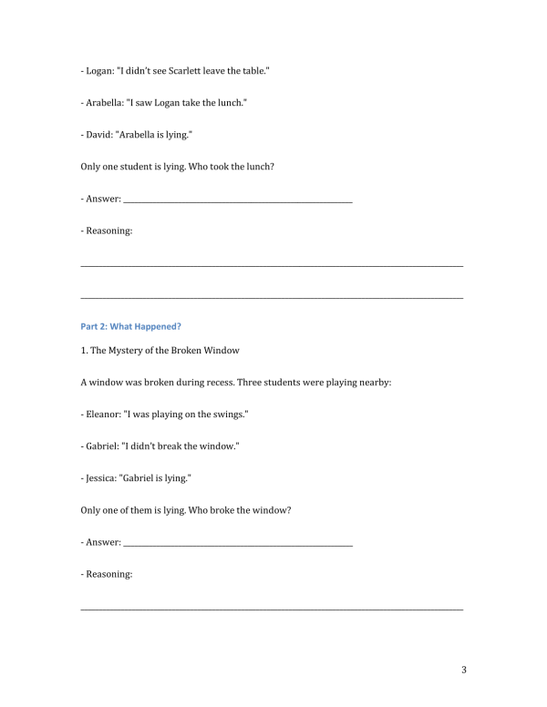 Deductive Reasoning Puzzles Worksheet Bundle (Book 1) | Made By Teachers