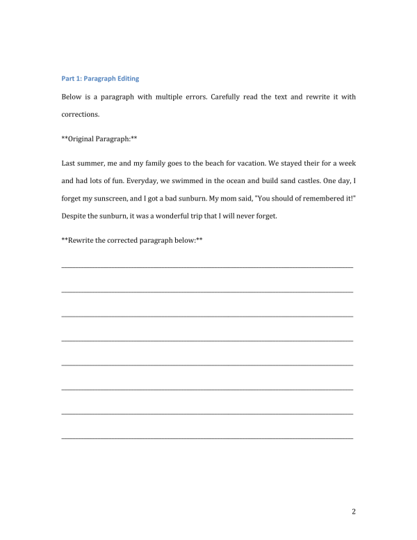 Editing and Proofreading Practice: Worksheet 3 | Made By Teachers