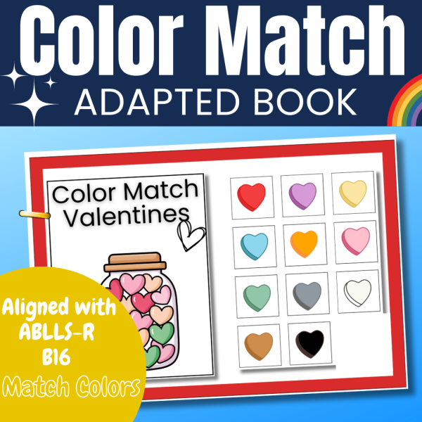 Valentine Adapted Books Bundle Colors Counting Emotion ID Align w ABLLS ...