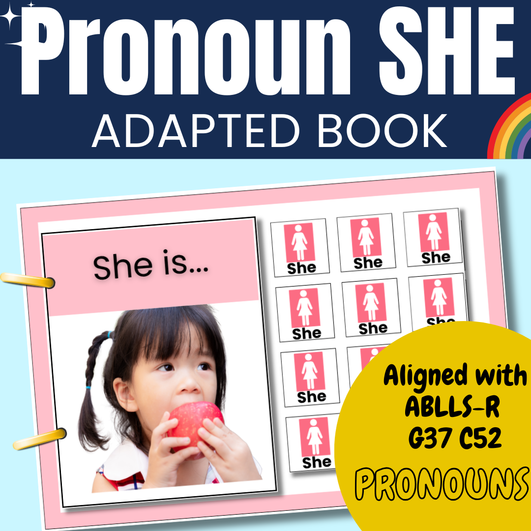 He She They Pronouns Adapted Books Bundle ID Align w ABLLS-r C52 G37 ID ...