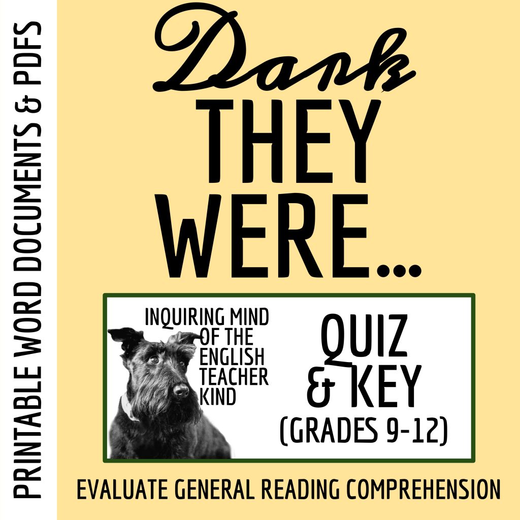 "Dark They Were and Golden Eyed" by Ray Bradbury Quiz and Answer Key ...