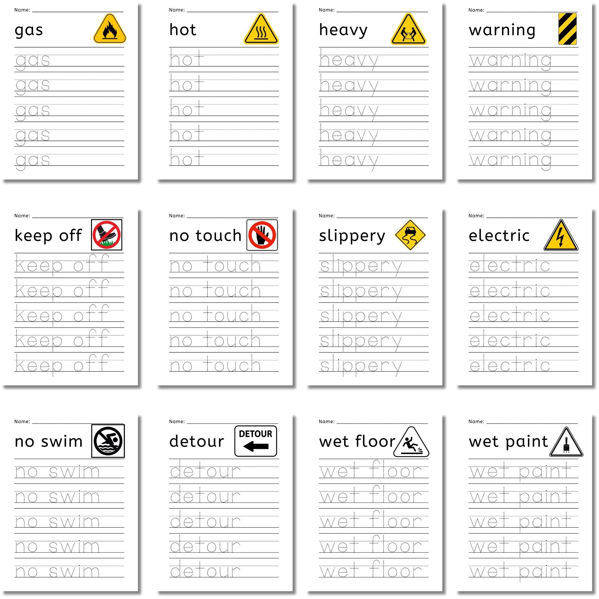 Safety Sign Worksheets, Life Skills, Community Signs, Special Ed ...