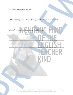 "The Gift of the Magi" by O. Henry Quiz and Answer Key | American ...