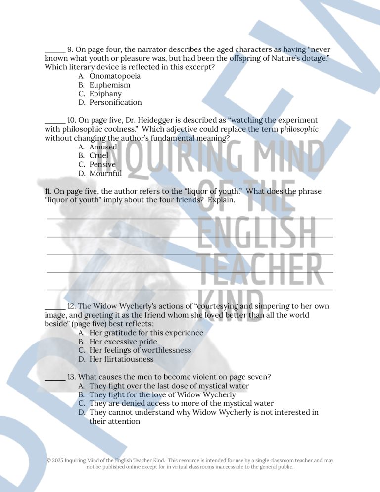 "Dr. Heidegger's Experiment" by Nathaniel Hawthorne Close Reading ...